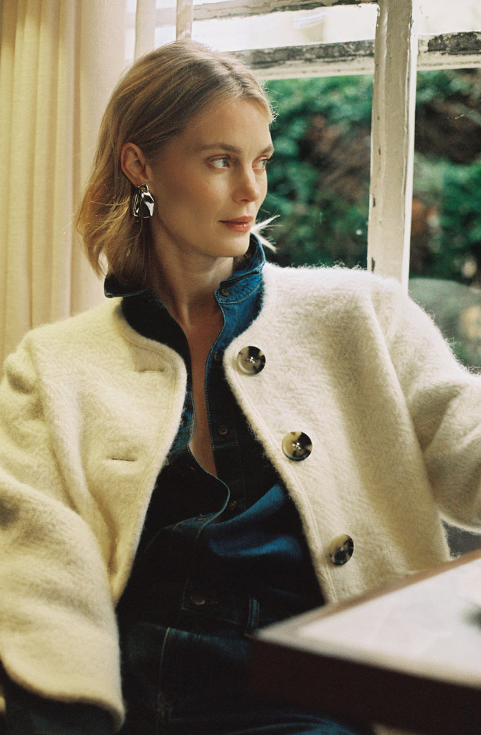 Pia Jacket - Cream Fringe